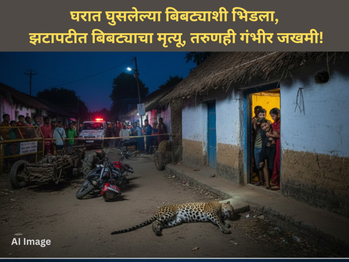 Leopard Attack: घरात घुसलेल्या बिबट्याशी भिडला, झटापटीत बिबट्याचा ...