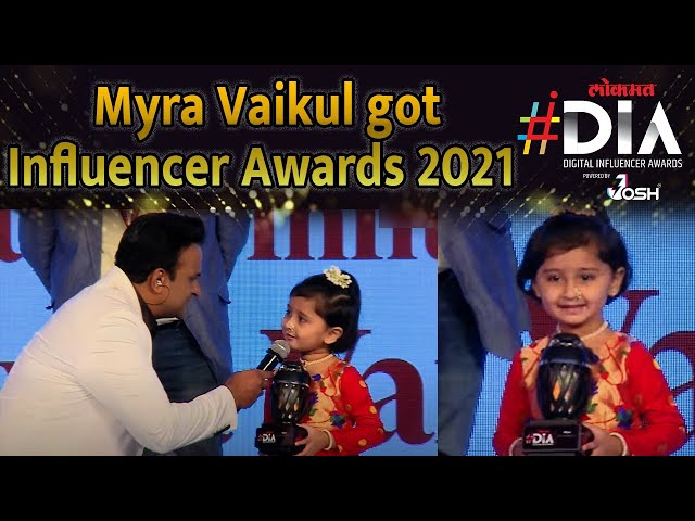 Myra Vaikul got award at DIA Lokmat Digital Influencer Awards 2021 ...