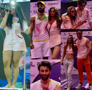 Nikhita Gandhi, Shalin Bhanot, Sargun Mehta, Ravi Dubey soak in Holi ...
