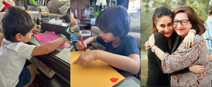 Kareena shares pictures of Taimur, Jeh scribbling letter for their ...