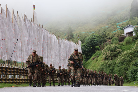 Indian Army troops undertake route march in Sikkim’s rugged terrain ...