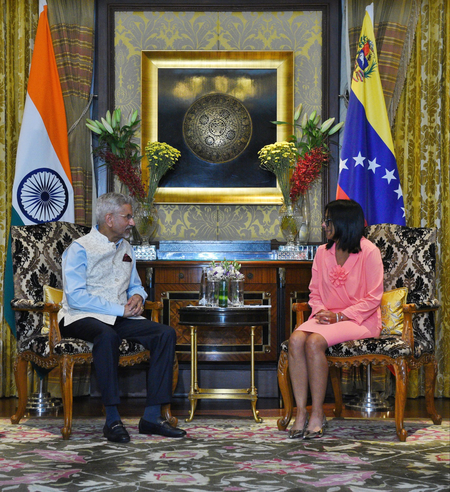 EAM Jaishankar meets Venezuela's Acting Prez Rodriguez, discusses ...
