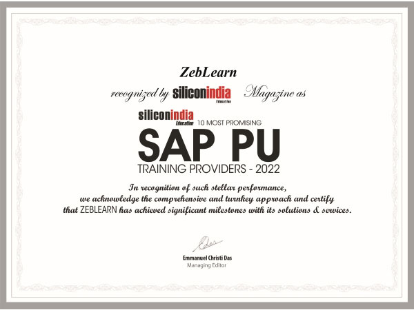 Zeblearn wins the 'Most Trusted SAP & IT online training Edtech company ...