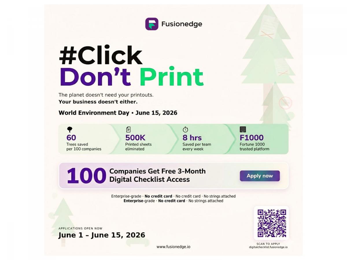 FusionEdge CAFM Platform Launches #ClickDontPrint Campaign- 100 ...