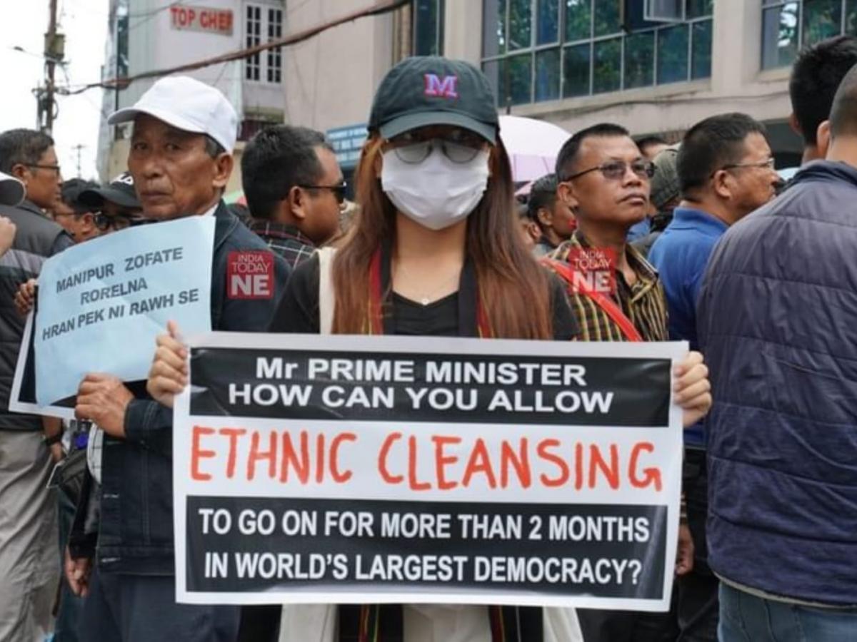 Manipur violence : Protest rally in Mizoram, burns posters of Manipur ...