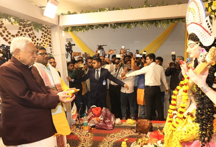 Nitish Kumar attends Saraswati Puja at JDU Office; Nishant also ...
