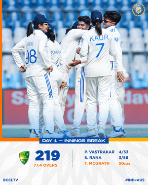 INDW v AUSW: Vastrakar, Sneh help India bowl out Australia for 219 ...
