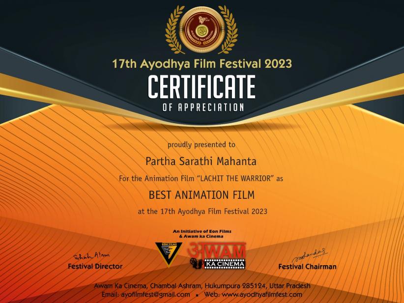 17th Ayodhya Film Festival: 'Lachit The Warrior' wins Best Animation ...