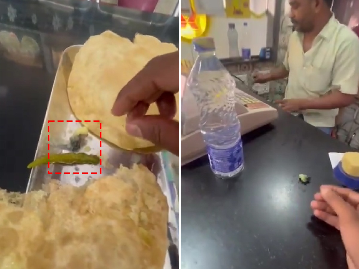 Hyderabad Shocker Man Finds Dead Worm In Poori Curry Shocking Visual Surfaces