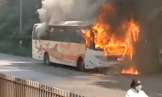 Maharashtra: State bus catches fire in Pune-Ahmednagar highway, no casualties reported - www ...