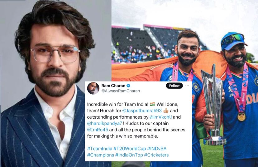 India Win T20 World Cup 2024: RRR Star Ram Charan Congratulates Rohit ...