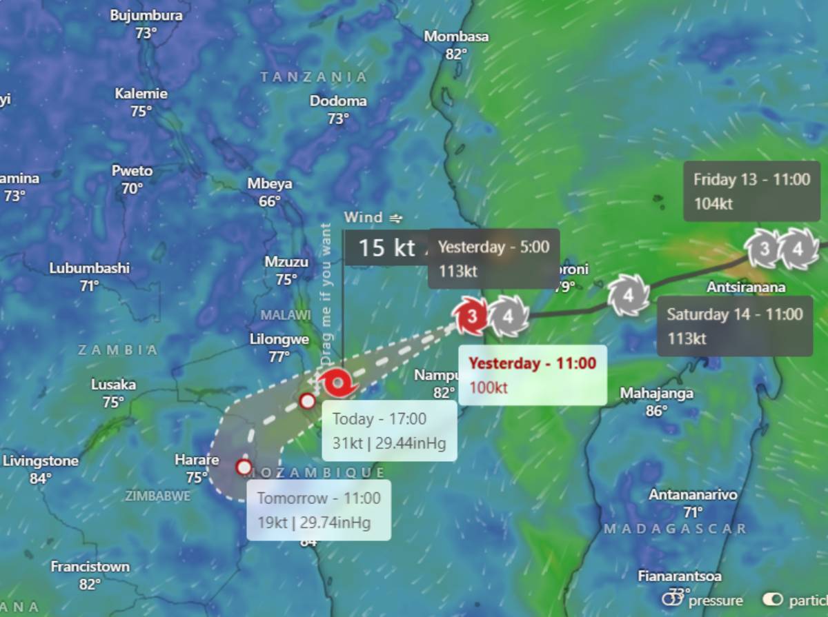 Cyclone Chido Live Tracker Map on Windy: Hundreds Feared Dead in ...