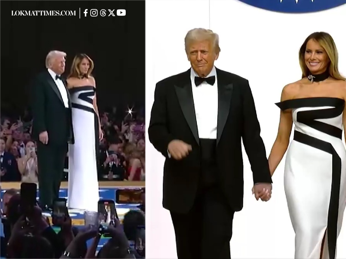 US President Donald Trump and First Lady Melania Trump Share First Dance at Commander-In-Chief ...