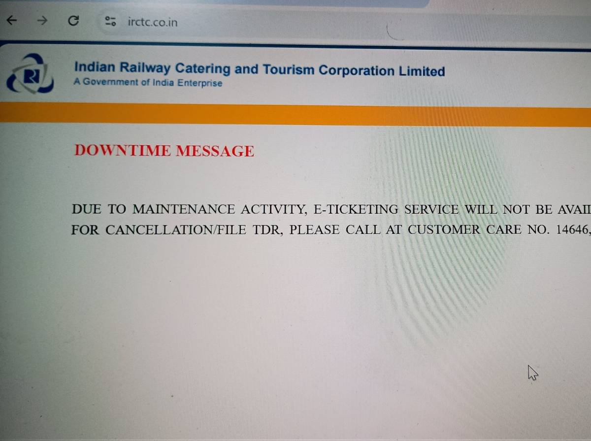 IRCTC Down: Indian Railways E-Ticketing Service Unavailable on Website ...