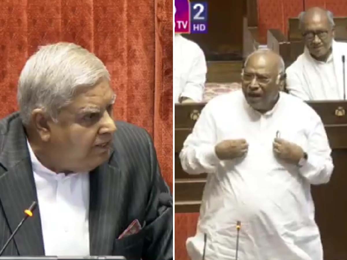 Rajya Sabha Chairman Jagdeep Dhankhar Slams Congress MP Mallikarjun Kharge, Says 'You Stand ...