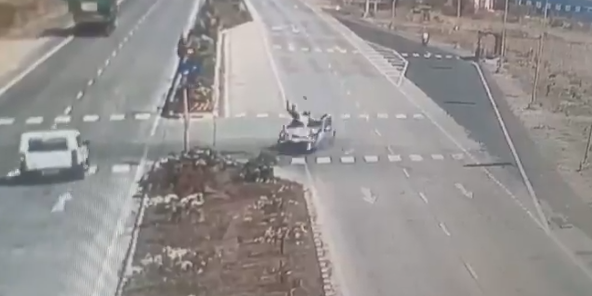 Latur-Nanded Highway Accident: Speeding Car Sends Biker Flying on Same ...