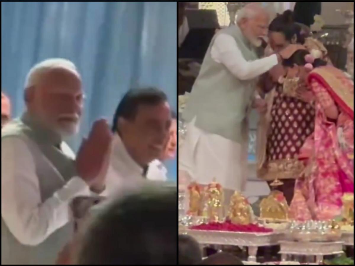 Videos: PM Modi Arrives At Ambani Wedding Function, Blesses Newly-Wed ...