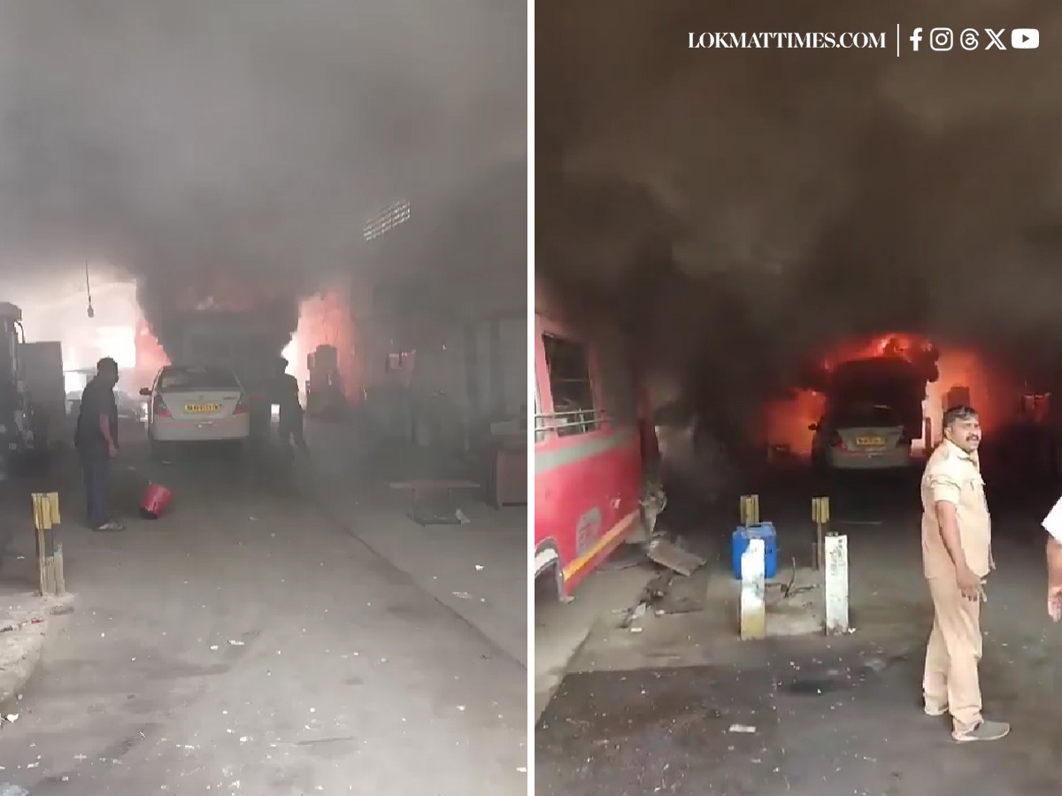 Mumbai Fire: Blaze Erupts in CNG Bus at Oshiwara Bus Depot (Watch Video ...