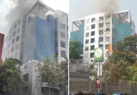 Pune Fire: Massive Blaze Erupts at Sacred World Building in Wanwadi ...