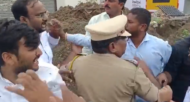 Watch: Clash erupts Between MLA Prashant Bamb and BRS workers over development project at Lasur ...
