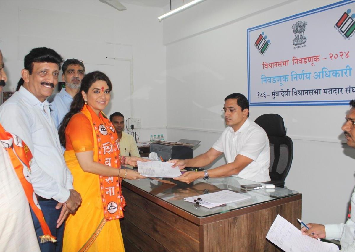 Shaina NC Files Nomination Papers from Mumbadevi Assembly for ...