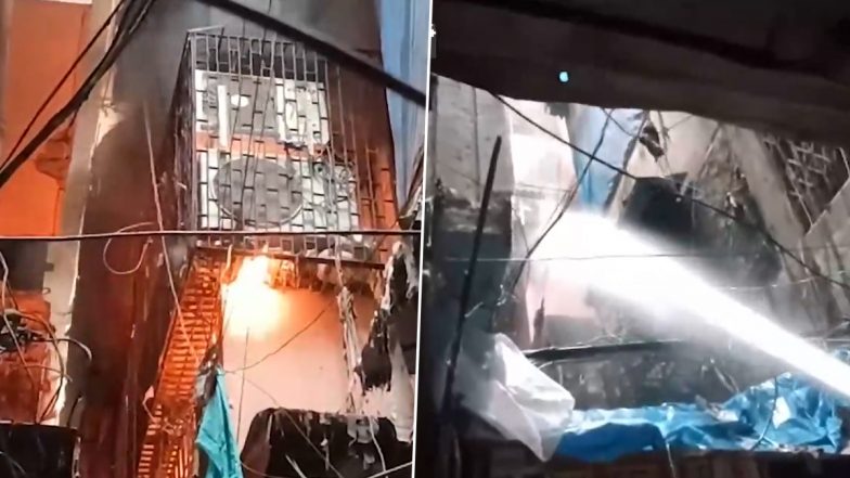 Ulhasnagar Market Fire: Massive Blaze Erupts at New Gajanan Bazaar; Multiple Fire Brigade ...