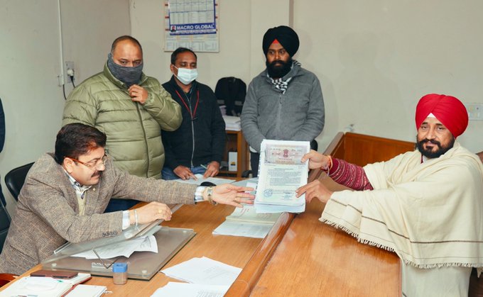 Punjab Assembly Elections 2022: Punjab CM Charanjit Singh Channi file his nomination from the ...