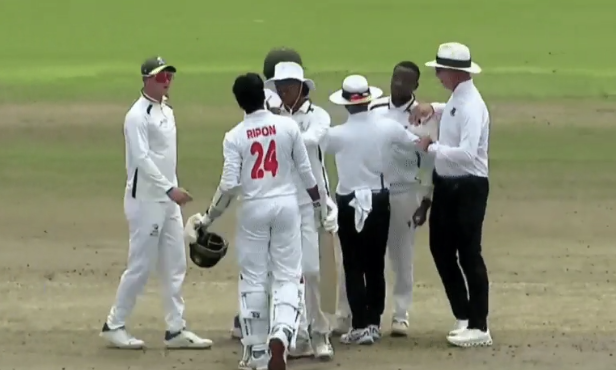 WATCH: Ugly On-Field Fight Erupts Between Tshepo Ntuli and Ripon Mondol ...