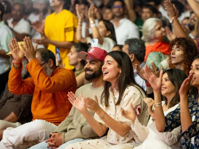 Virat Kohli and Anushka Sharma Spotted at Krishna Das Keertan in Mumbai ...