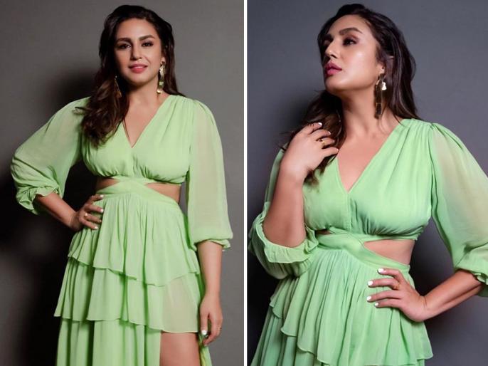 Huma Qureshi look glamorous in green colour backless dress created a ...