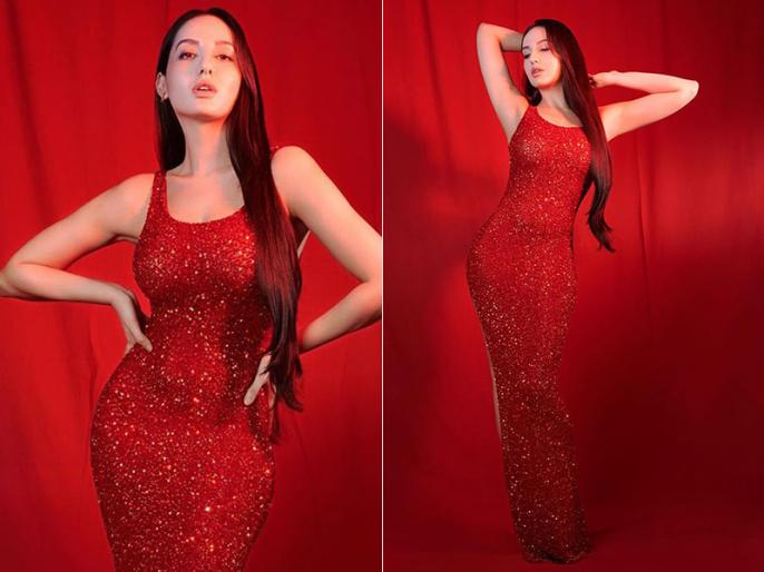 SEE PICS! Nora Fatehi Looks Stunning in Her Red Sparkling Gown | www ...