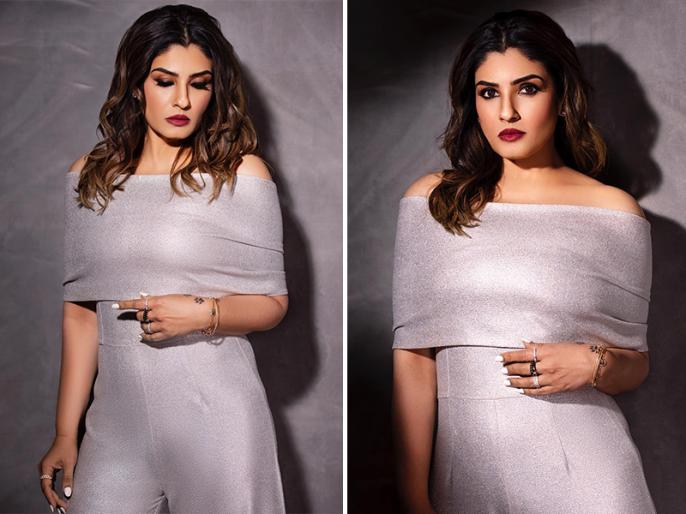 Raveena Tandon did a glamorous photoshoot in a silver dress looks so ...