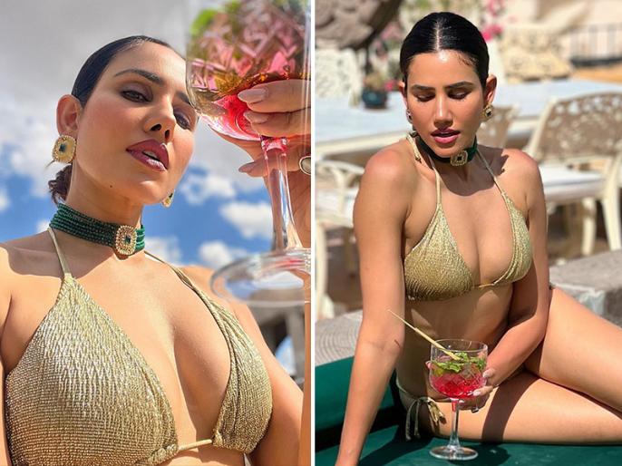 Sonali Sehgal flaunted her toned figure in a golden swimsuit fans were blown away by the ...