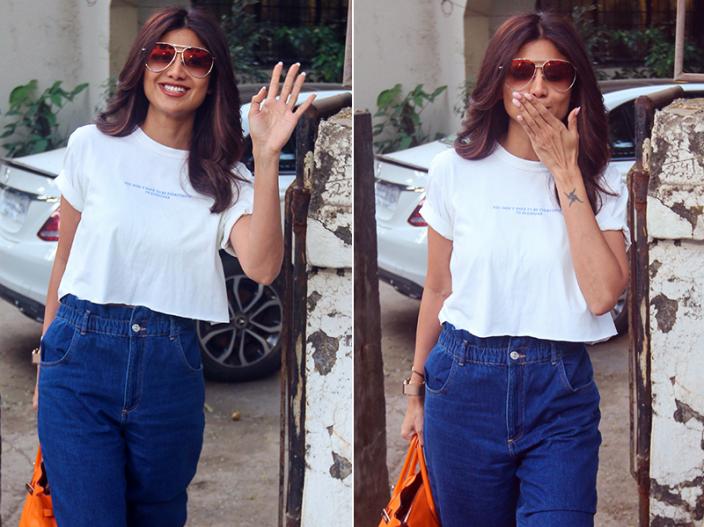 Shilpa Shetty Spotted Look Gorgeous In White Top And Blue Jeans, See ...